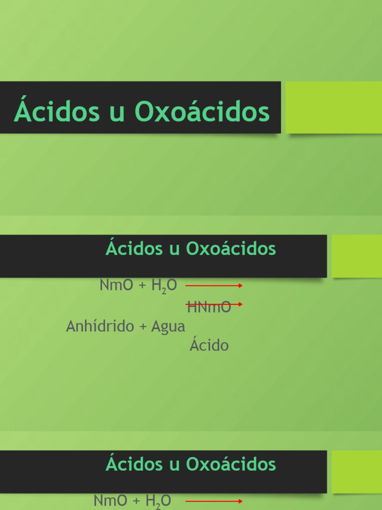 Ácidos | PDF | Ácido sulfúrico | Hidrógeno