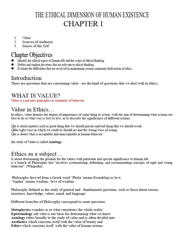 Lesson1 - Intro Value Part 1 - Written Work | PDF | Morality | Liberal ...