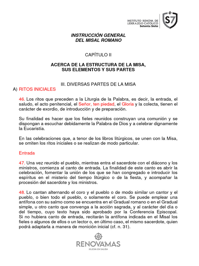 Diversas Partes de La Misa (Igmr) | PDF | eucaristía | Oración