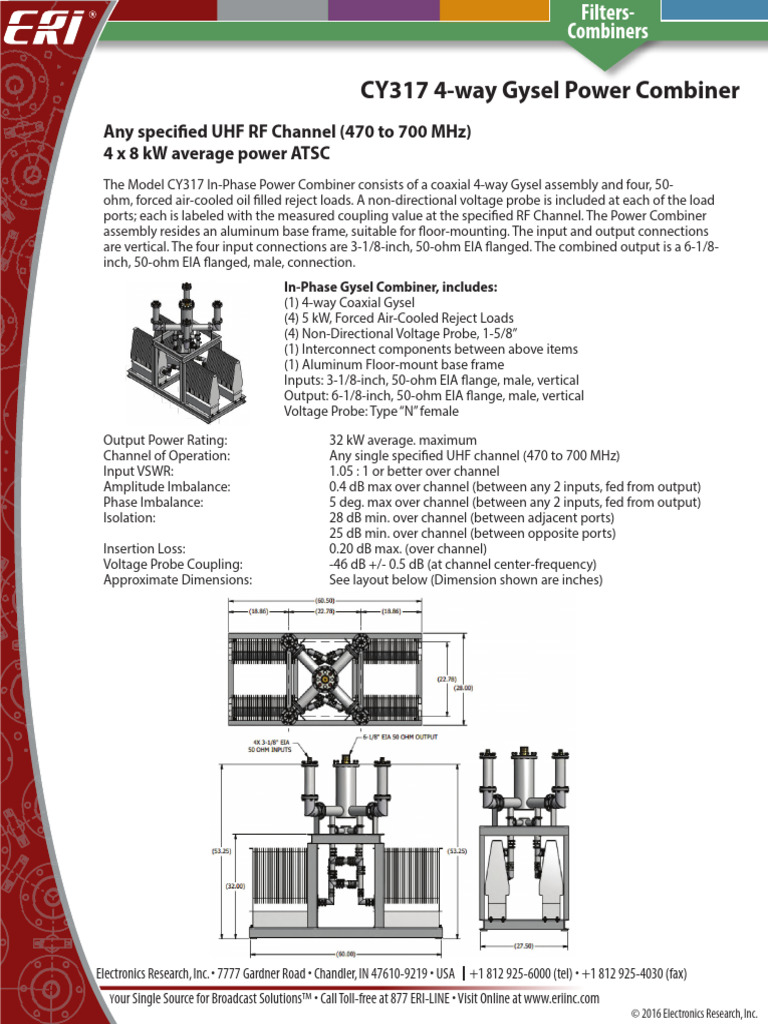 CY317 3 Way Gysel Power Combiner 2 | PDF | Information And ...