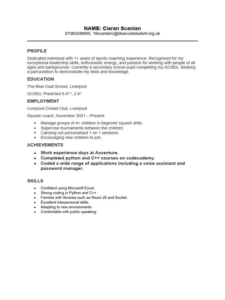 Classic CV Template | PDF