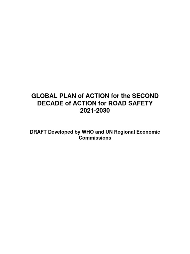 Global Plan of Action for Road Safety DRAFT V1 | Download Free PDF ...