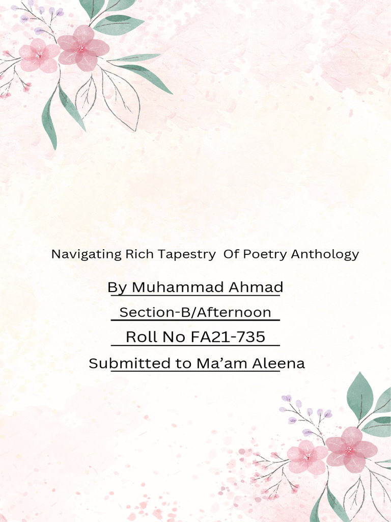 Poetry Anthologies by Muhammad Ahmad | PDF | Poetry | William Wordsworth