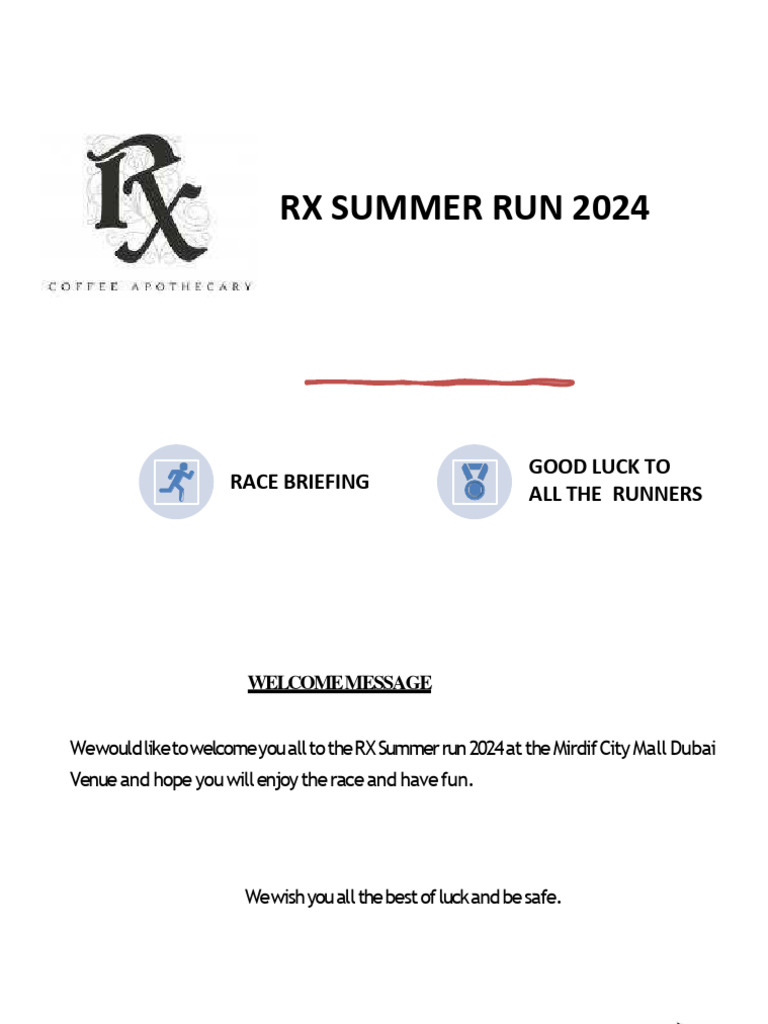 Race Breifing RX Summer Run | PDF