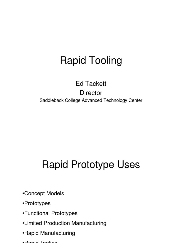 Rapid Tooling | PDF | Prototype | 3 D Printing