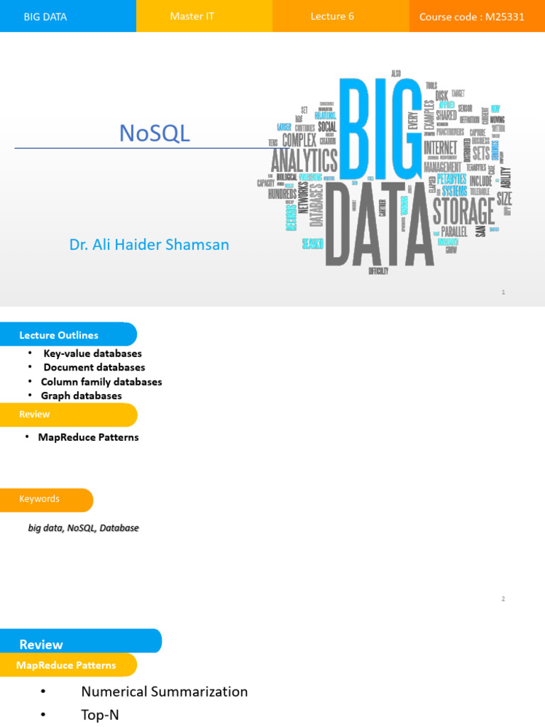 Lecture 6 - NoSQL | PDF | No Sql | Databases