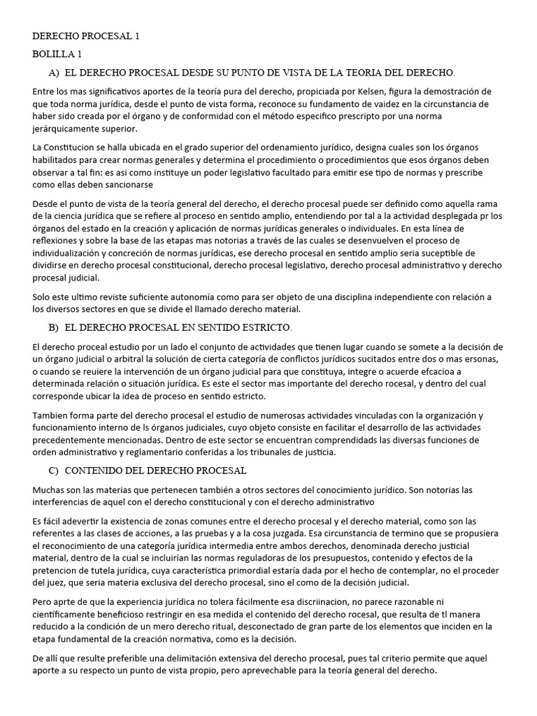 DERECHO PROCESAL 1 | Descargar gratis PDF | Ley procesal | Caso de ley