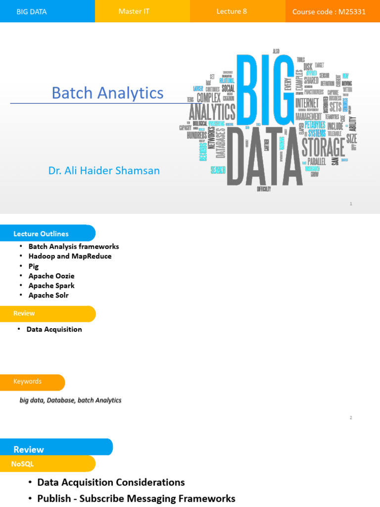lecture 8_ Batch analysis Part 1 | Download Free PDF | Apache Hadoop | Scheduling (Computing)