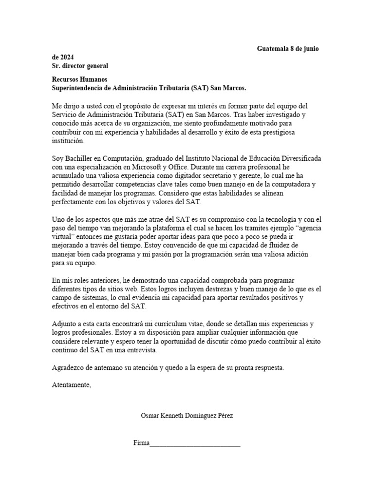 Carta de Intención | PDF