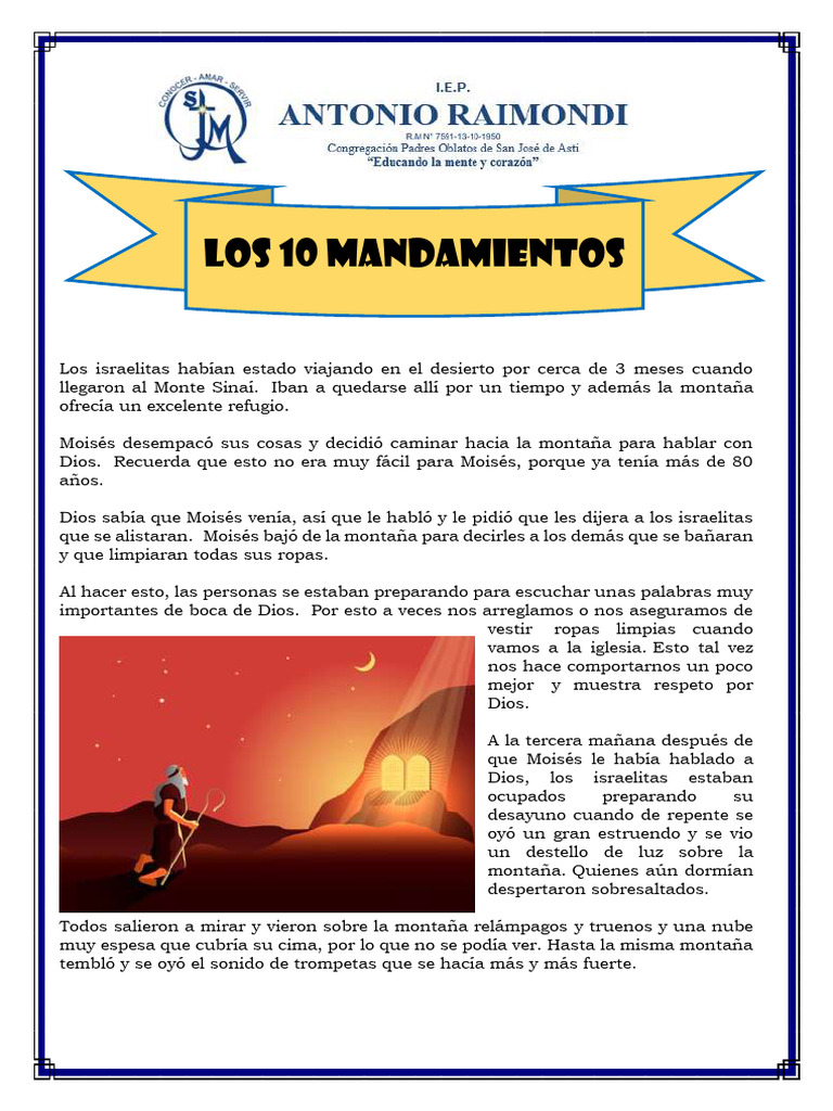 3 Ficha Los Diez Mandamientos | PDF | Diez Mandamientos | Moisés
