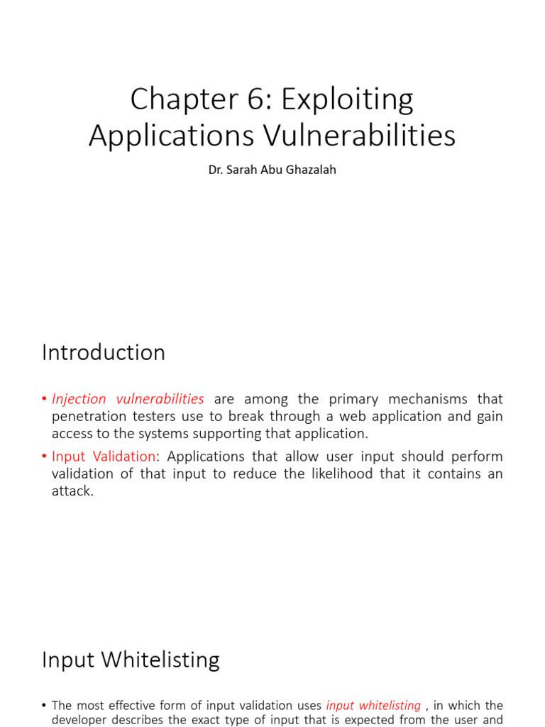 Chapter 7 Application Vulnerabilities | PDF | Http Cookie | World Wide Web