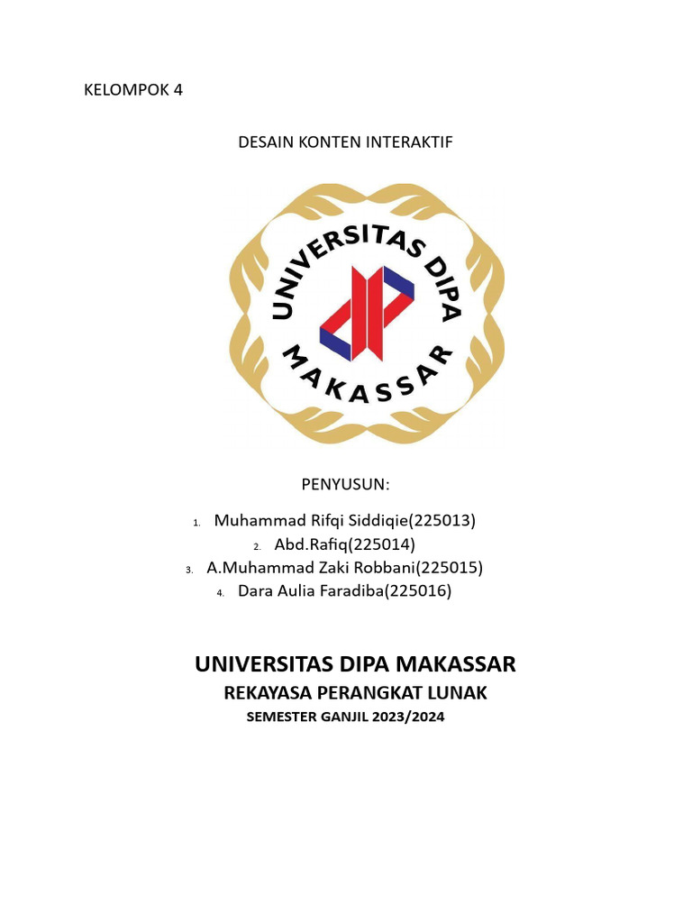 KELOMPOK 4 Desain Konten Interaktif | PDF | Komputer
