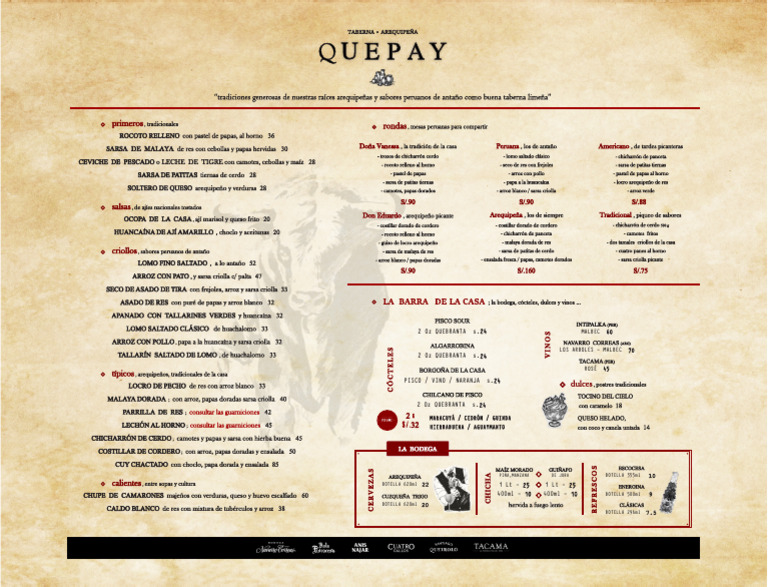 Carta Restaurante Quepay | PDF | Alimentos | Cocina