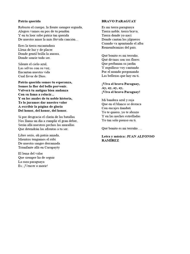 Patria_querida_letras | PDF