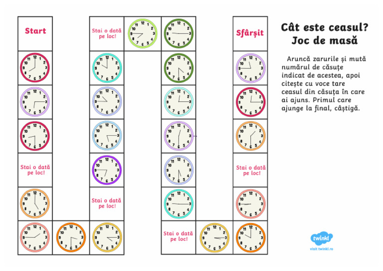 Cat Este Ceasul - Joc de Masa | PDF