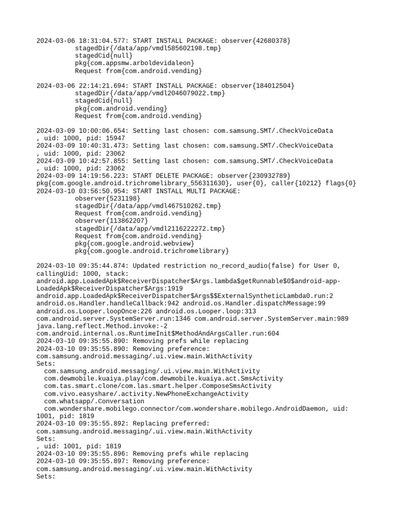 PM Debug Info | PDF | Android (Operating System) | Mobile Software