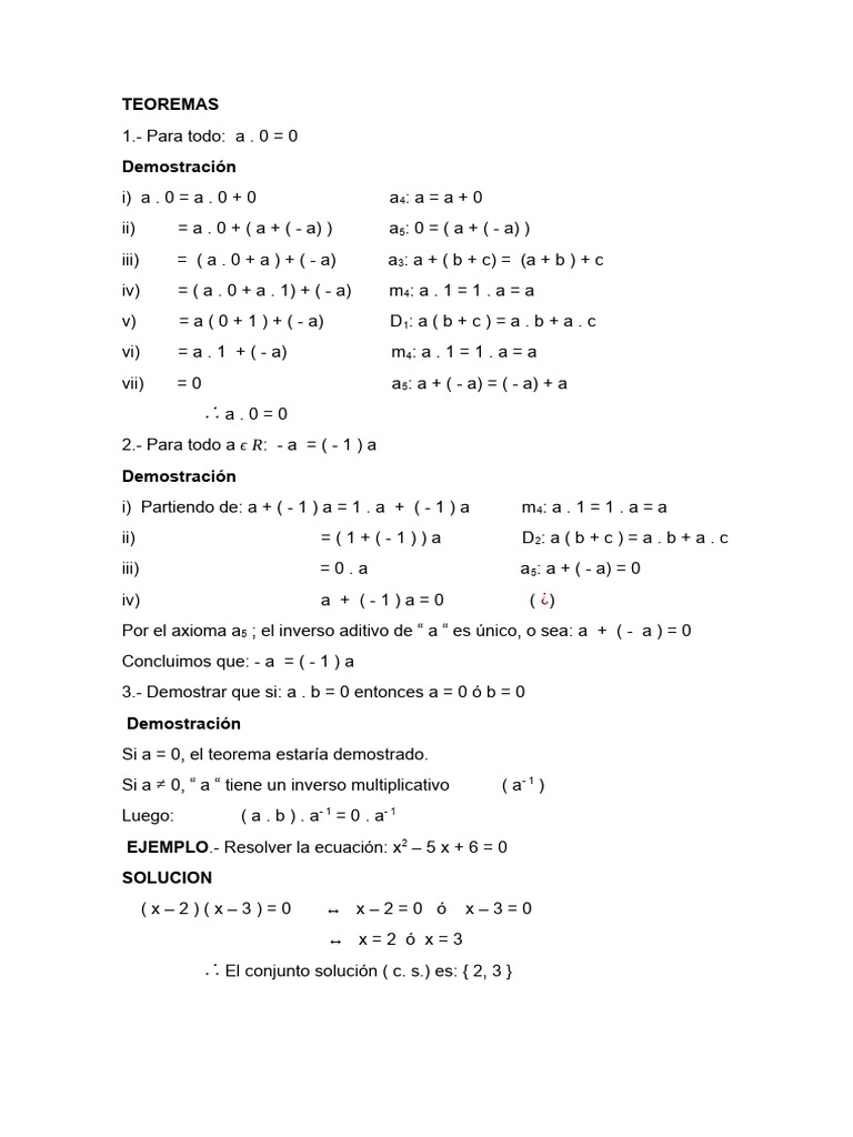 Sesión 14. Teoremas | PDF | Aritmética | Análisis matemático