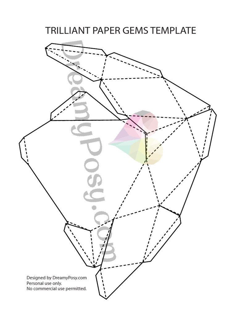 Trilliant Diamond Paper Gems, Free Template | PDF | Home & Garden