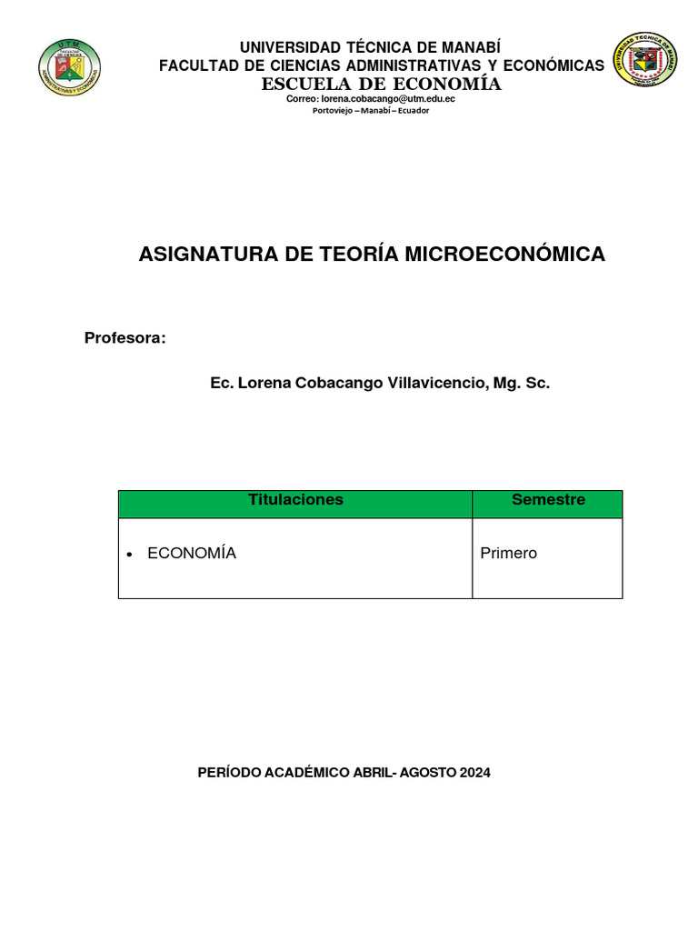 Teoría Microeconómica: Guía UTM | PDF | Oferta y demanda | Mercado (economía)