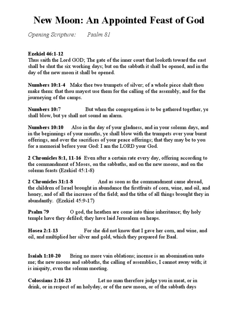 Understanding the New Moon Feast | PDF | Ten Commandments | Jewish Law ...
