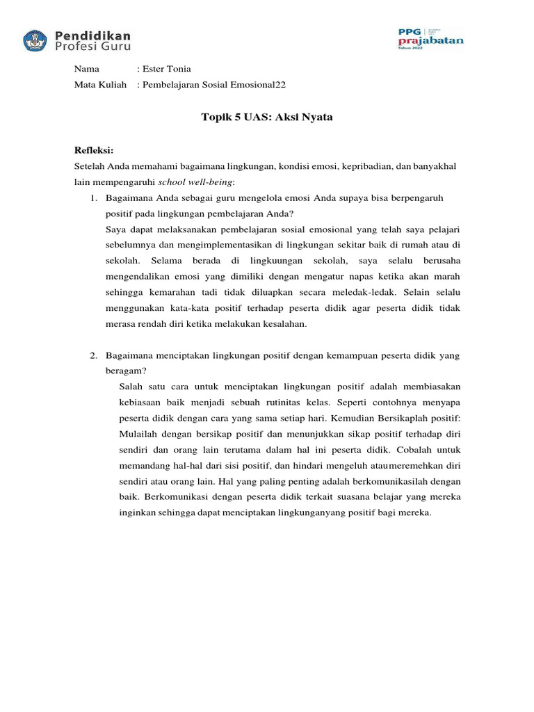 UAS Ester Tonia PSE | PDF