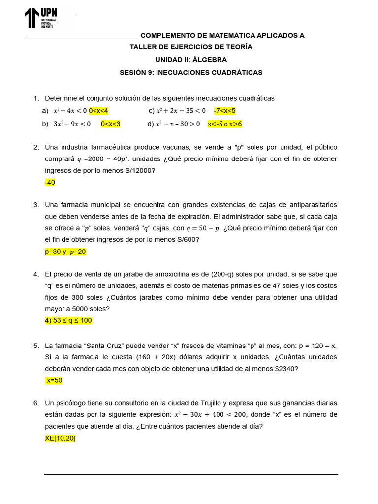 S09 - Taller de Teoria Resuelto PDF | PDF