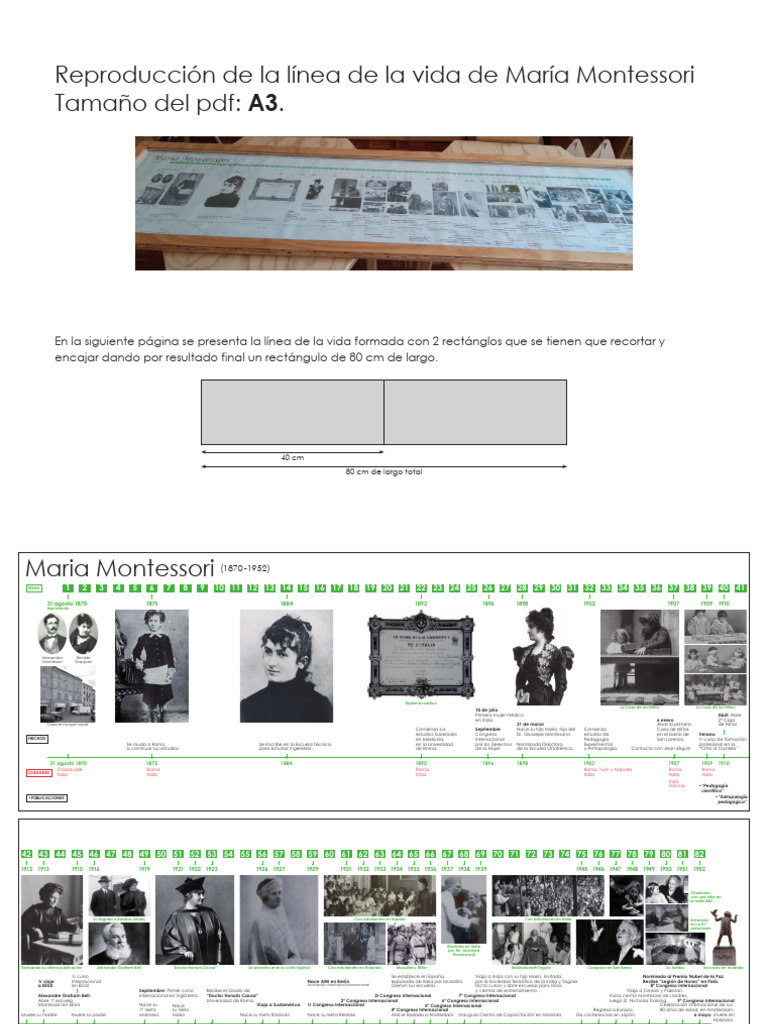 Línea Vida MARIA MONTESSORI (Tamaño A3) | PDF