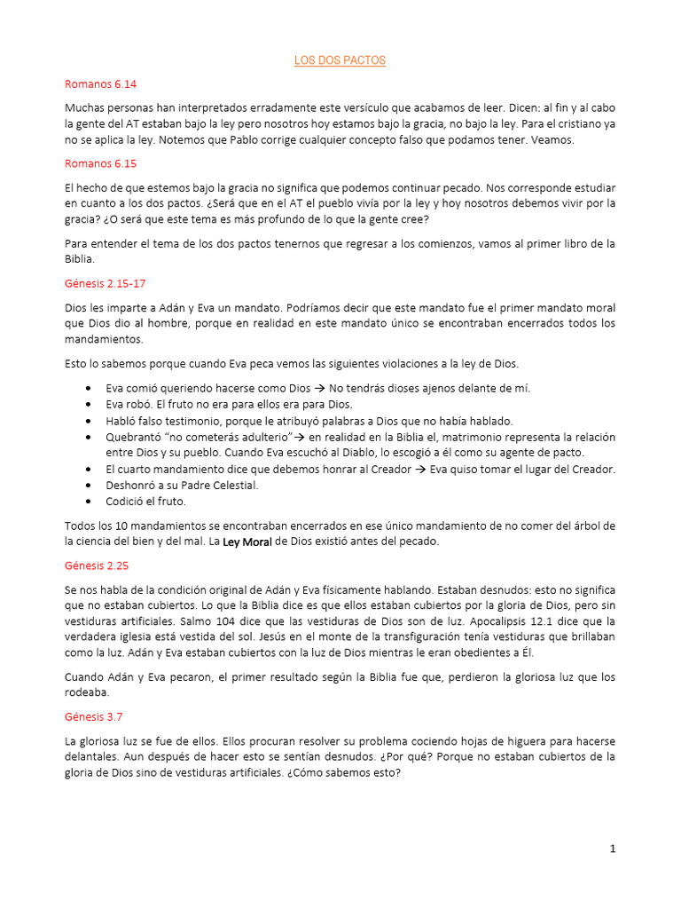 Los Dos Pactos | PDF | Víspera | Adán y Eva