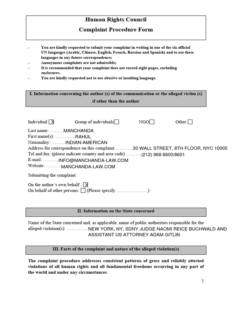United Nations Human Rights Complaint Against SDNY Judge Naomi Reice ...