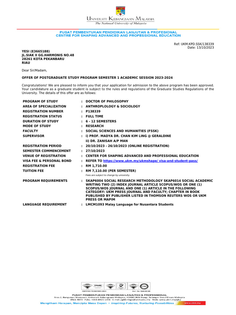 Pemohonan PDLN Yesi (Fisip) s3 | PDF | Science & Mathematics | Technology & Engineering