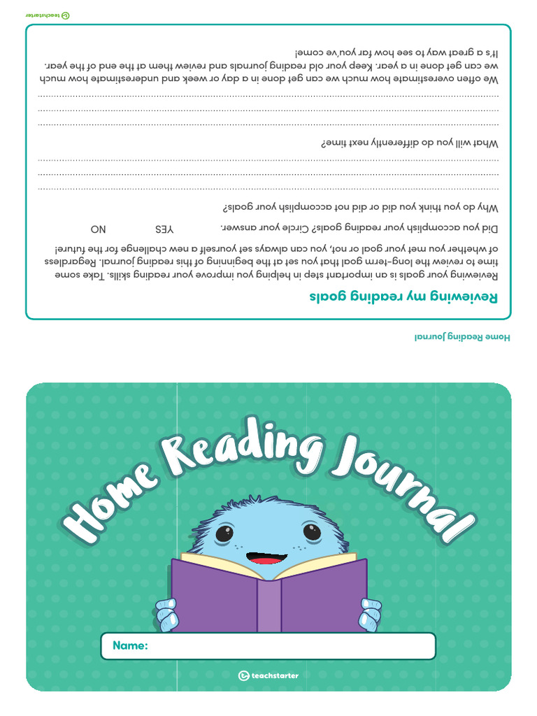 Home Reading Journal Template Colour | PDF | Cognitive Science ...