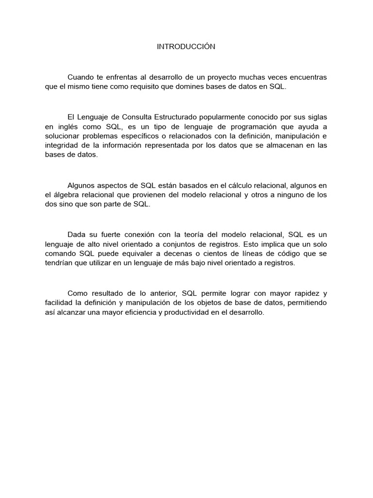 SQL | PDF | SQL | Mi sql