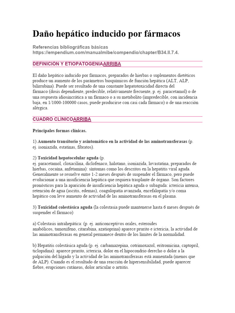 Daño Hepático Inducido Por Fármacos | PDF | Hepatitis | Sistema digestivo