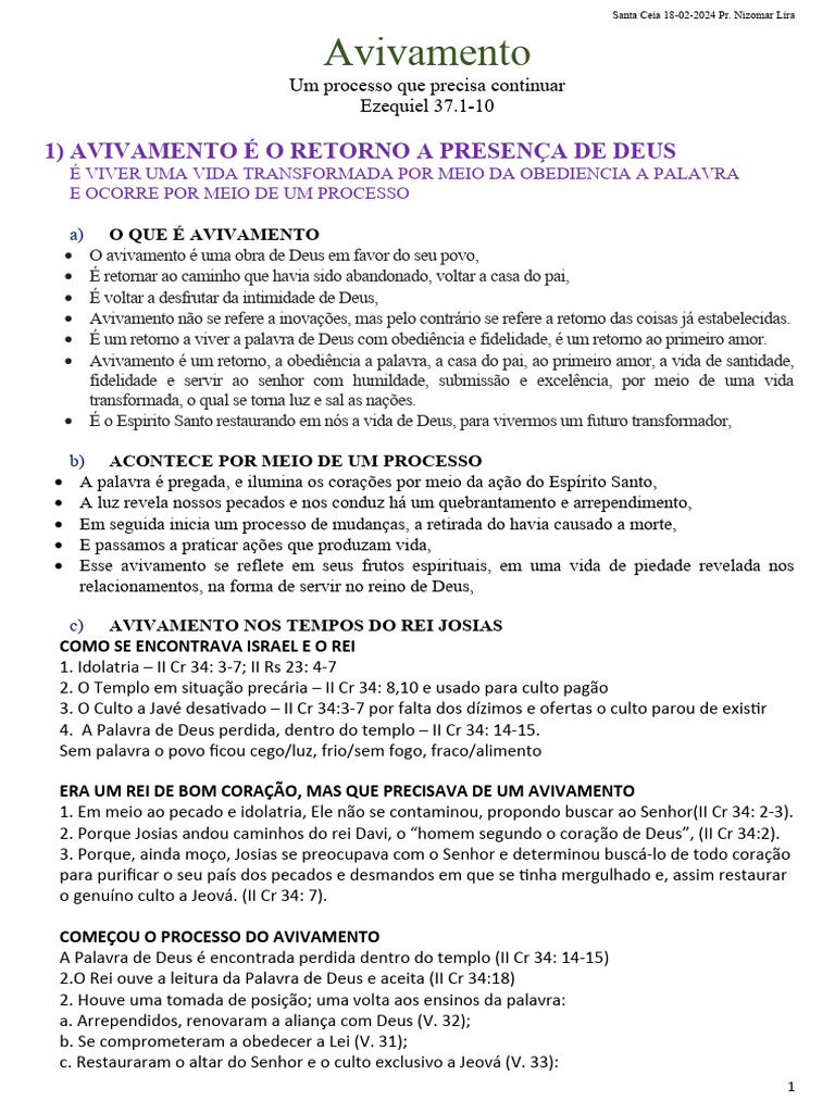 02-2024 - Santa Ceia | PDF | Deus | Espírito Santo (religião)