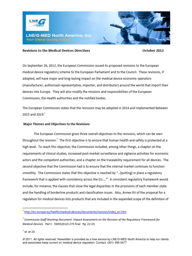 LNE-GMED.2012.10 Major Points On The Medical Devices Regulation ...