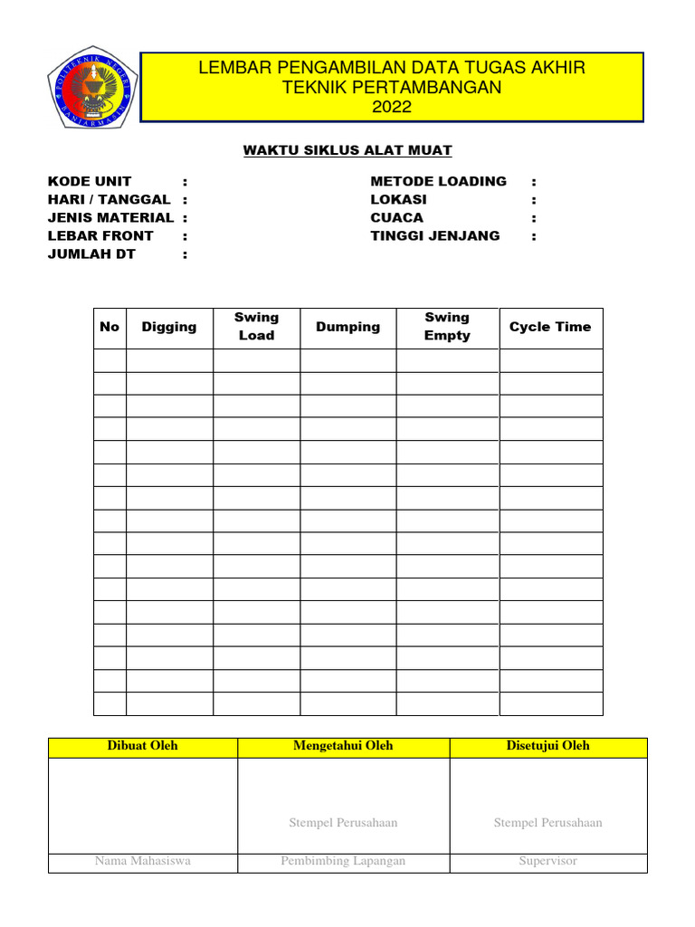 Form Pengambilan Data Ta 2024 | PDF