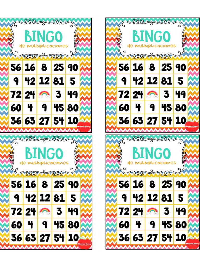 Bingo de Multiplicaciones | PDF