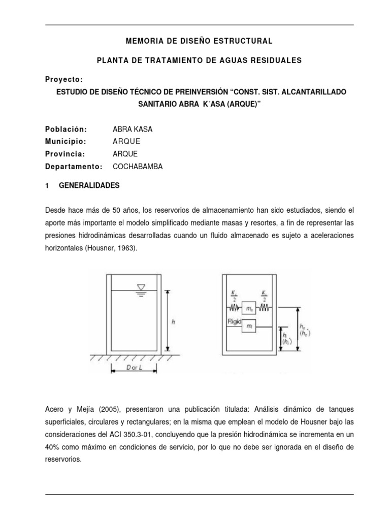INFORME ESTRUCTURAL PTAR | Descargar gratis PDF | Hormigón | Ingeniería ...