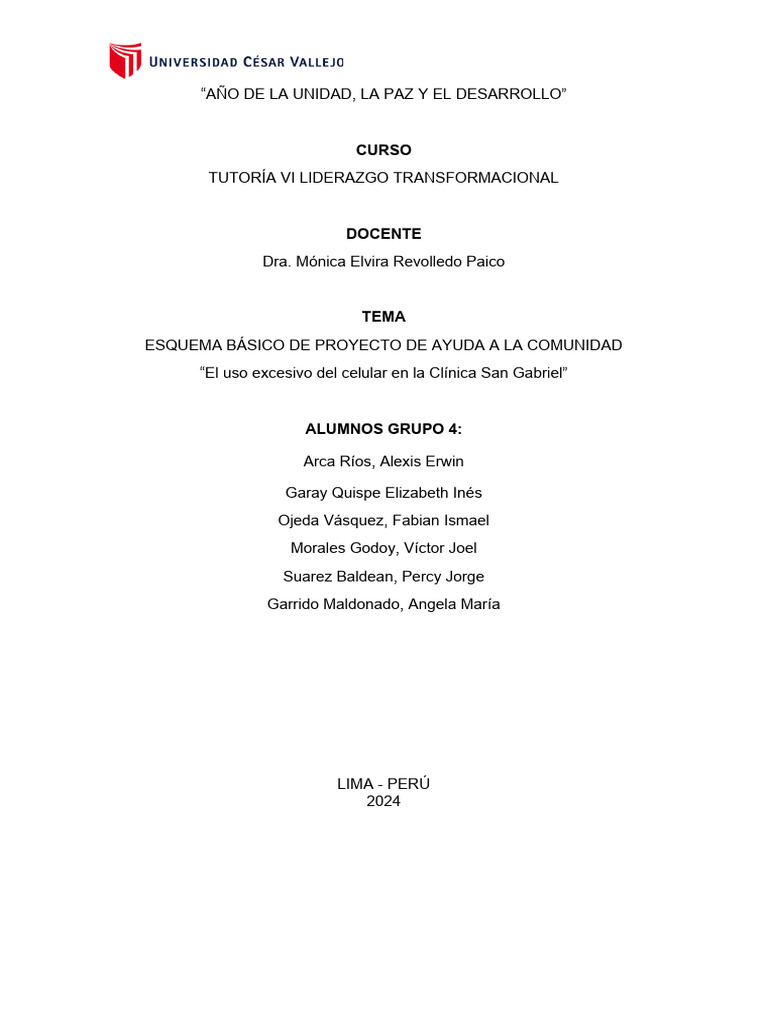 Esquema Basico de Proyecto de Ayuda a La Comunidad - 2 (1) | PDF | Las emociones | Teléfonos móviles