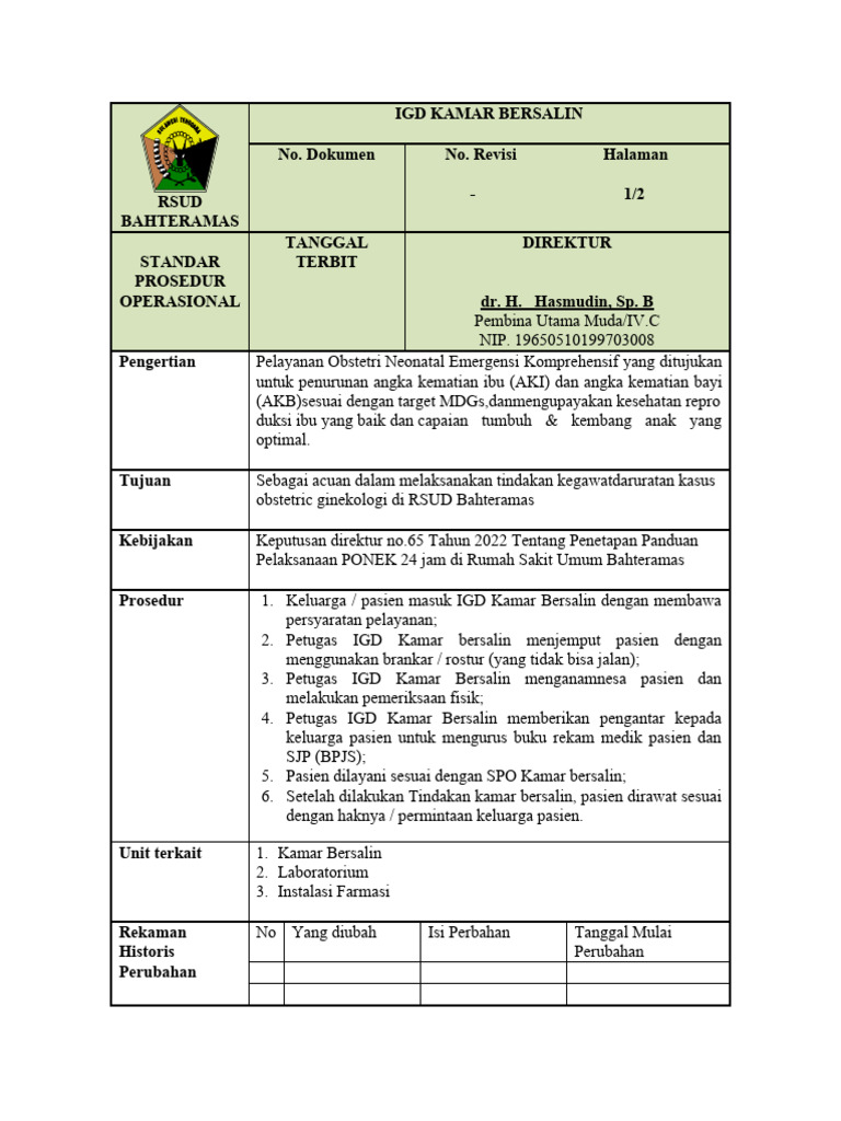 SOP Igd Ponek | PDF | Sains & Matematika