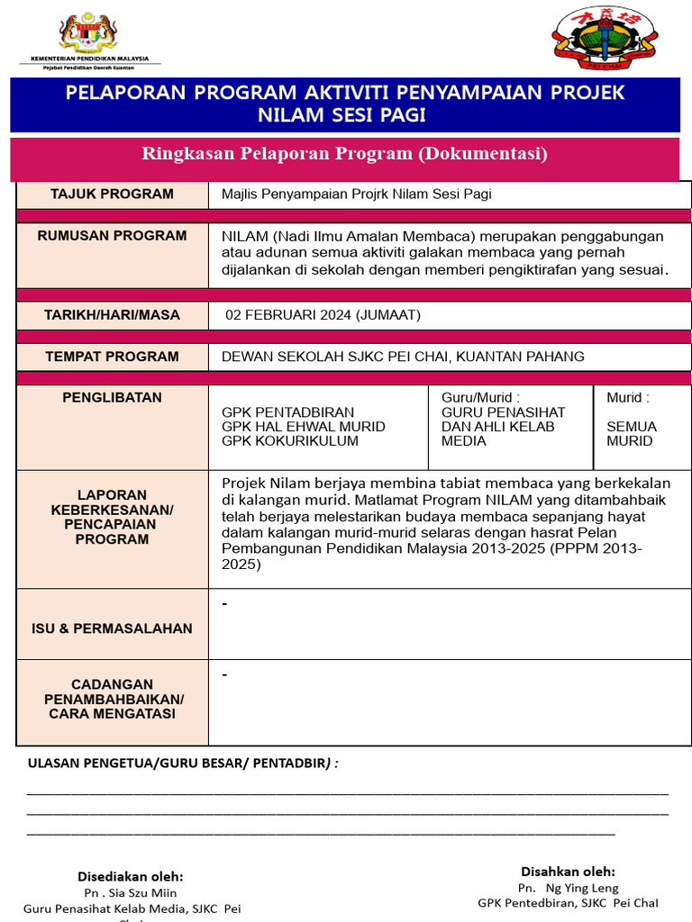 Laporan Projek Nilan | PDF