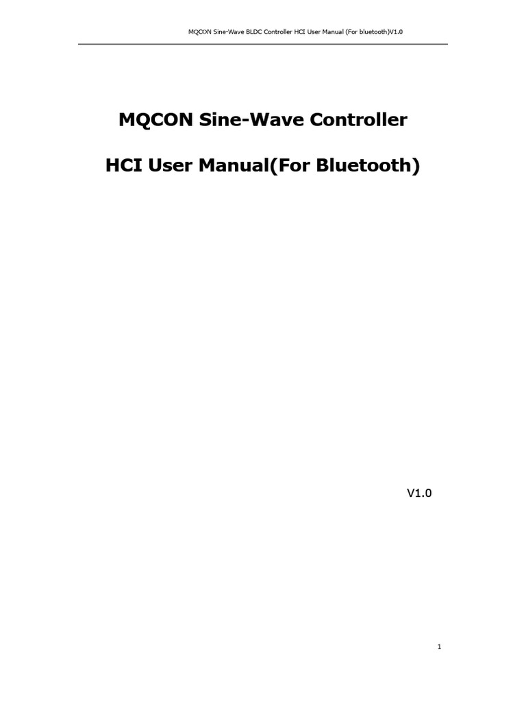 MQCON Controller Application User Manual-For Bluetooth | PDF | Electric Motor | Bluetooth