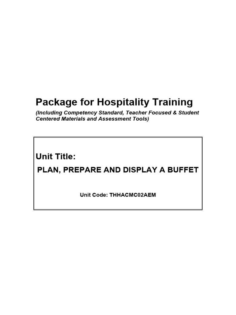 Hospitality Training: Buffet Preparation Guide | PDF | Sauce | Tableware