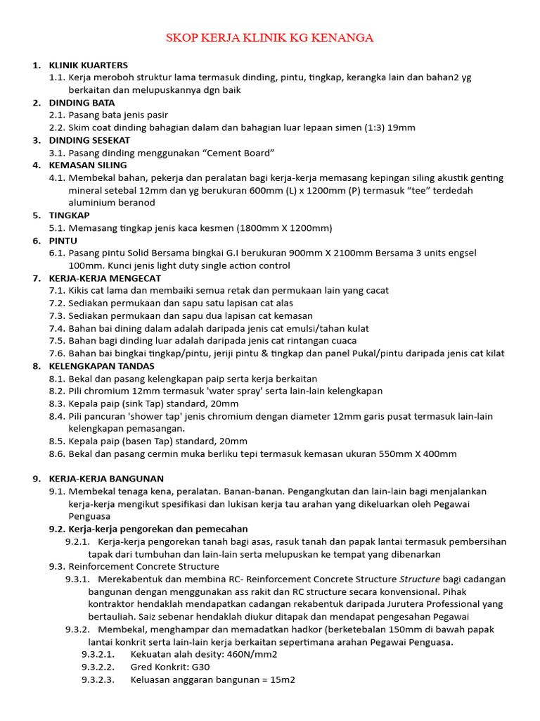 SKOP KERJA KLINIK KG KENANGA | PDF