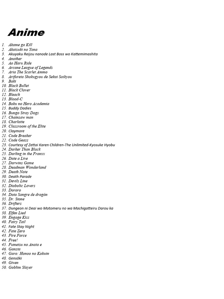 Anime | PDF