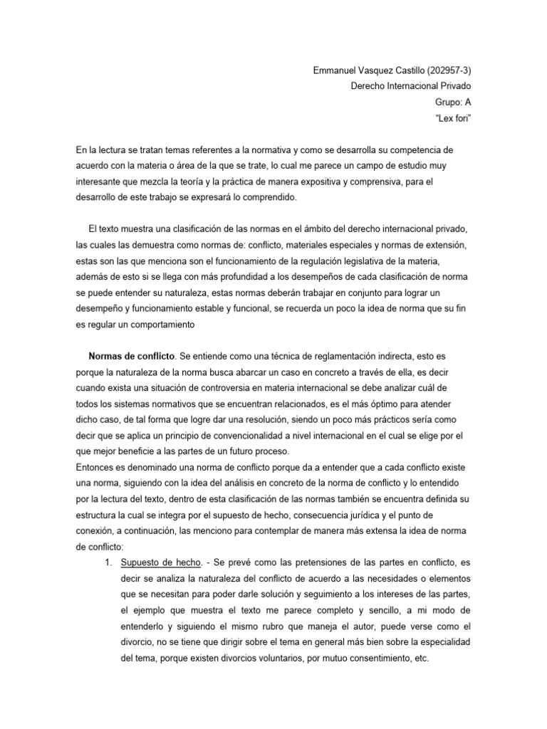 Analisis Lex Fori | PDF | Conflicto (proceso) | Estado (política)