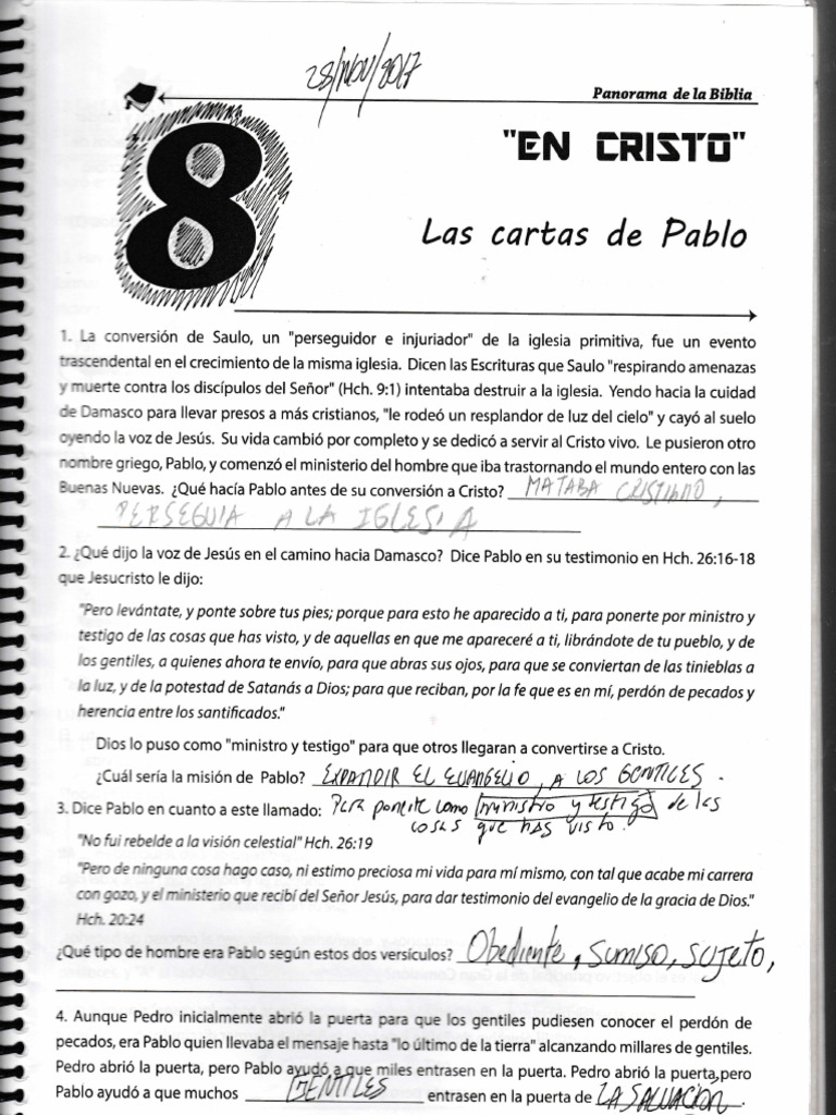 Panorama Biblico Leccion 8 - Cartas Paulinas | PDF
