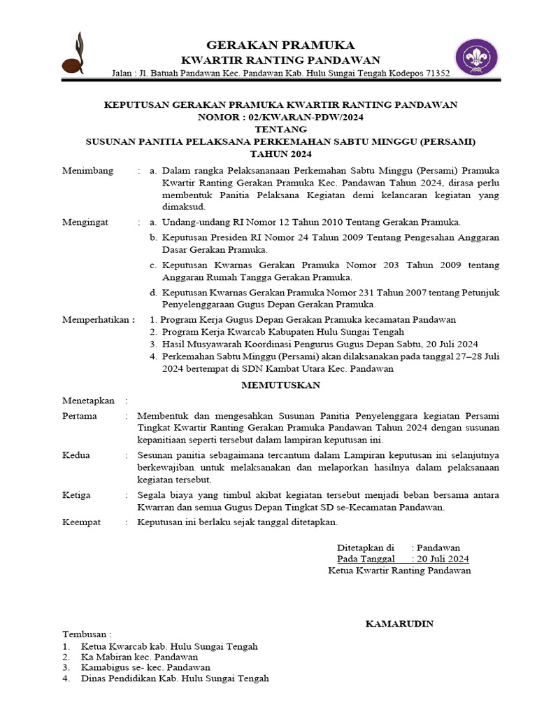 Panitia Persami 2024 Revisi 1 | PDF