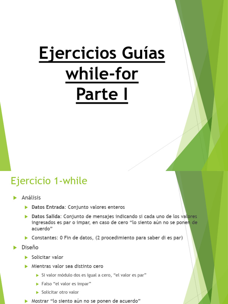 Ejercicios Guías While-For 1 Al 5 | PDF | Entero | Números