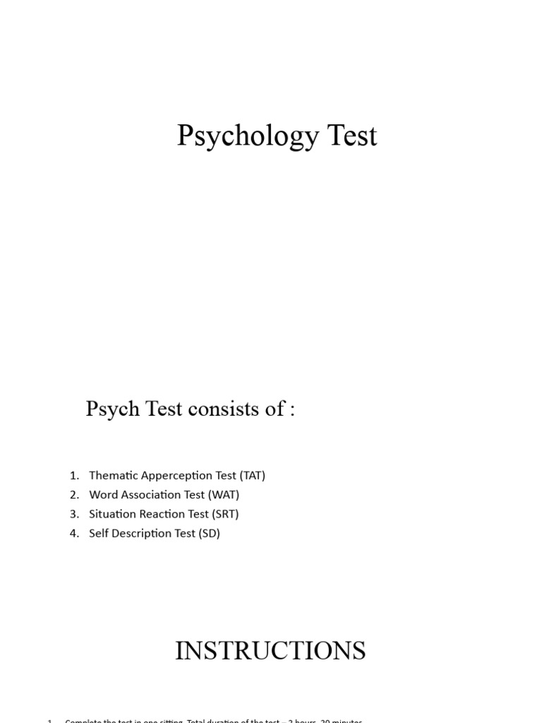 Psych Dossier SSB Bro | PDF